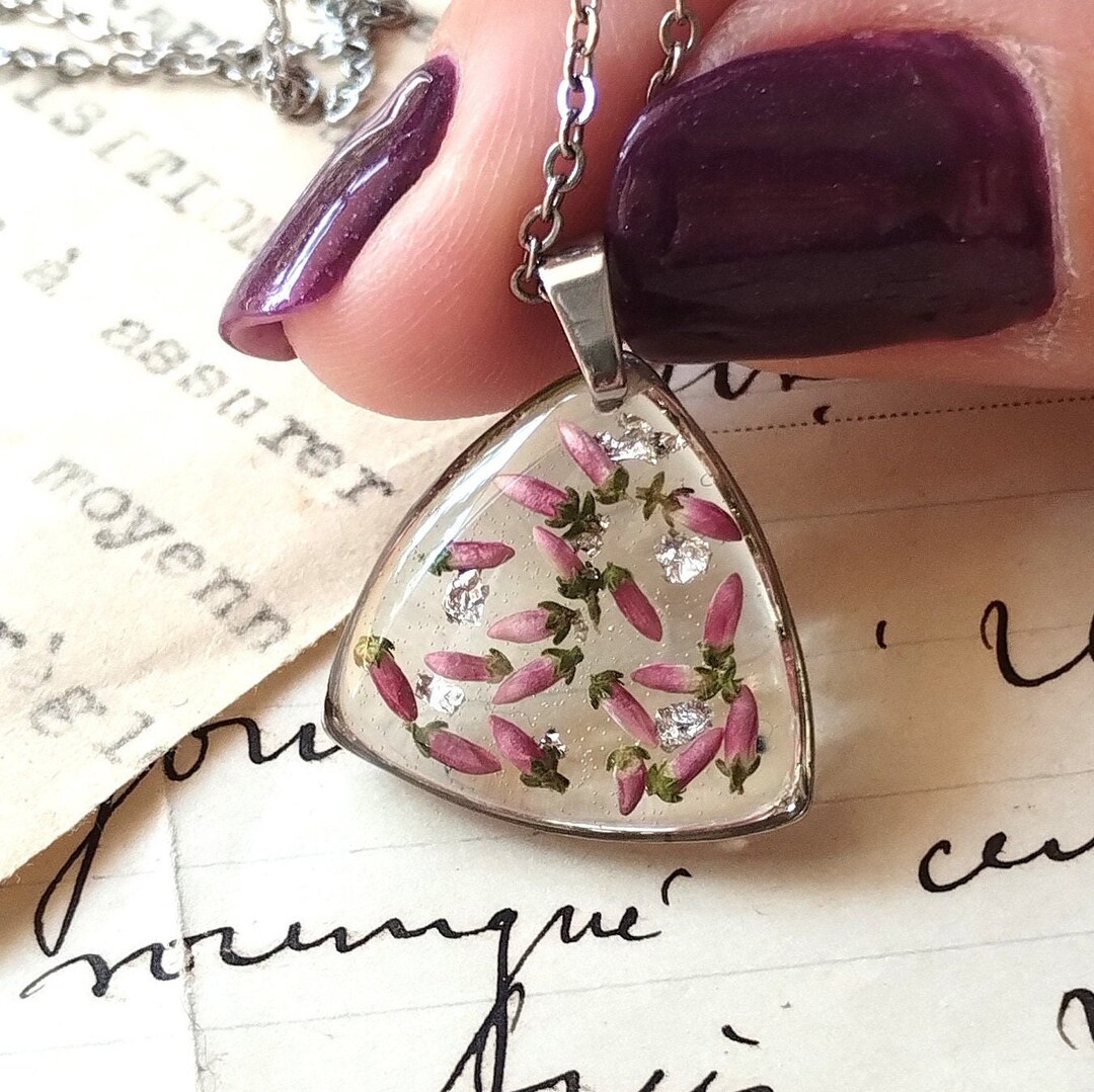 Botanical Necklace for a Woman, Plant Jewelry Accessory, Dried Plants ...