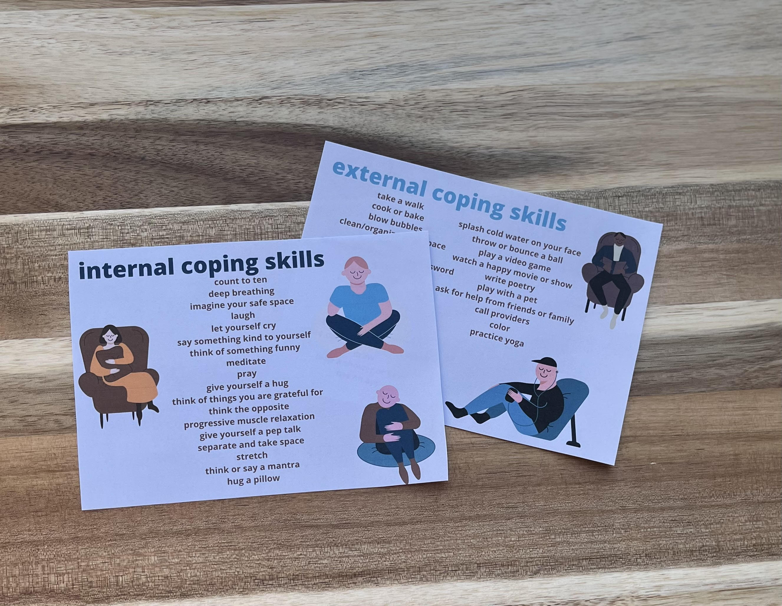 Coping Skills Printable Prompting Card Internal and External Coping ...