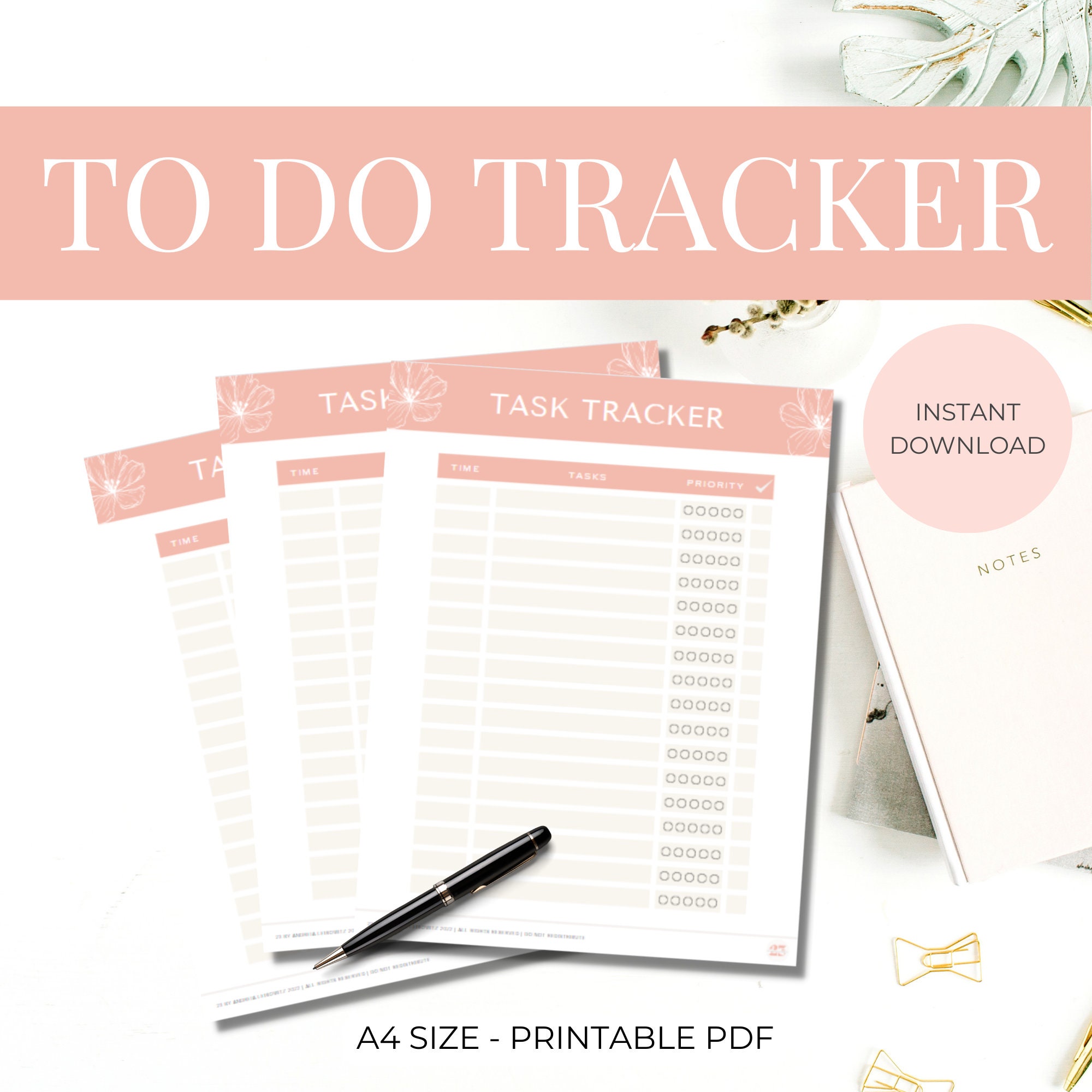 Printable to Do List, Simple Daily Planner, Pdf Planner, Checklist, A4 ...