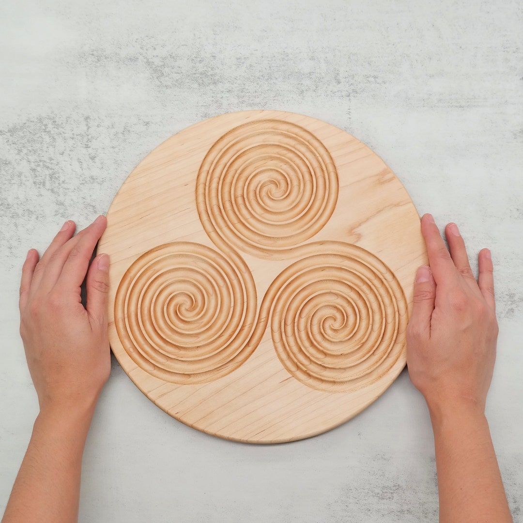 Triskele Wood Finger Labyrinth, for Meditation and Prayer, Triskelion ...