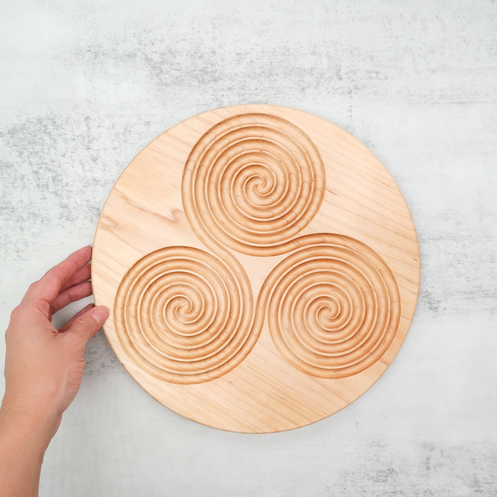 Triskele Wood Finger Labyrinth, for Meditation and Prayer, Triskelion ...