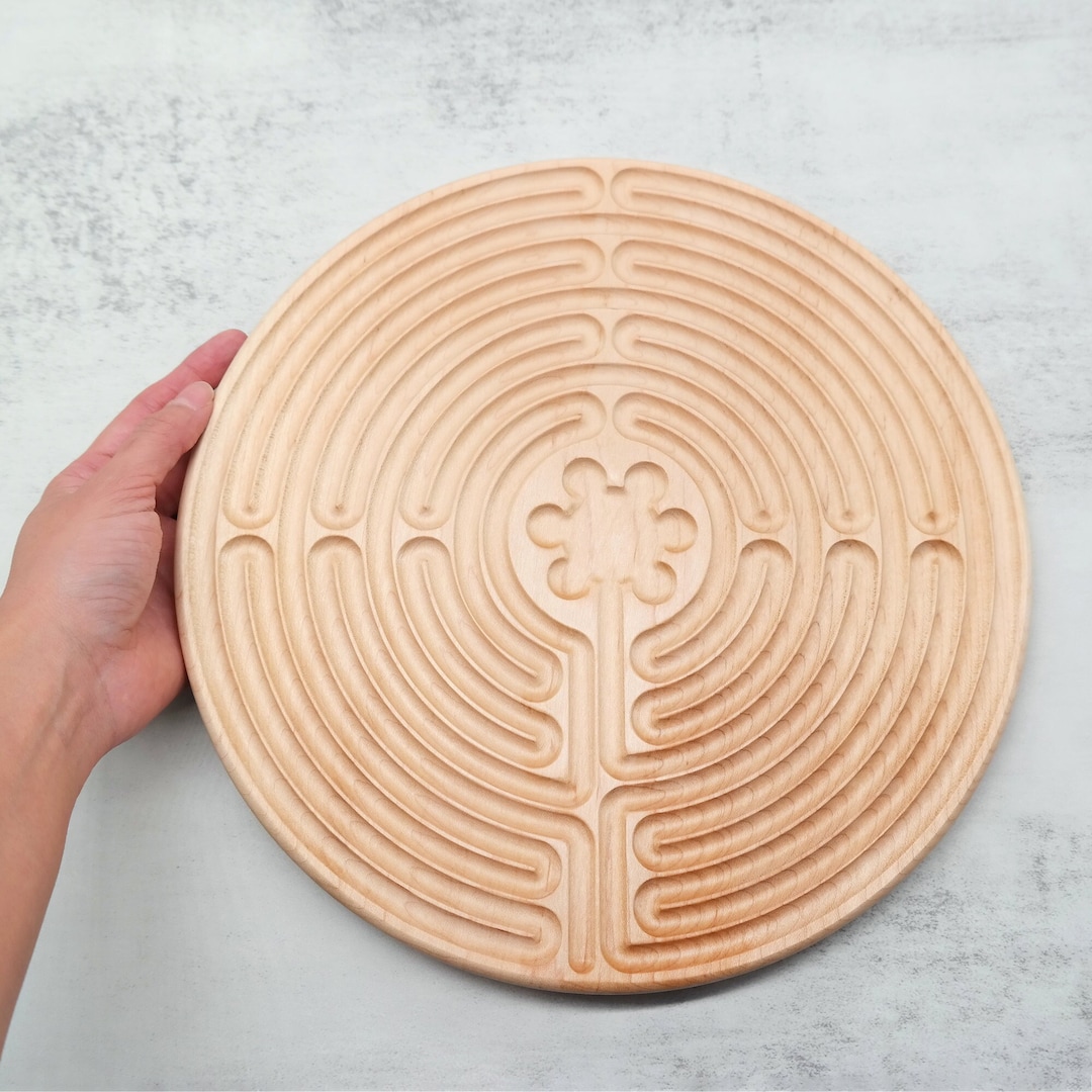 11 Circuit Chartres Cathedral Inspired Finger Labyrinth, Wooden ...