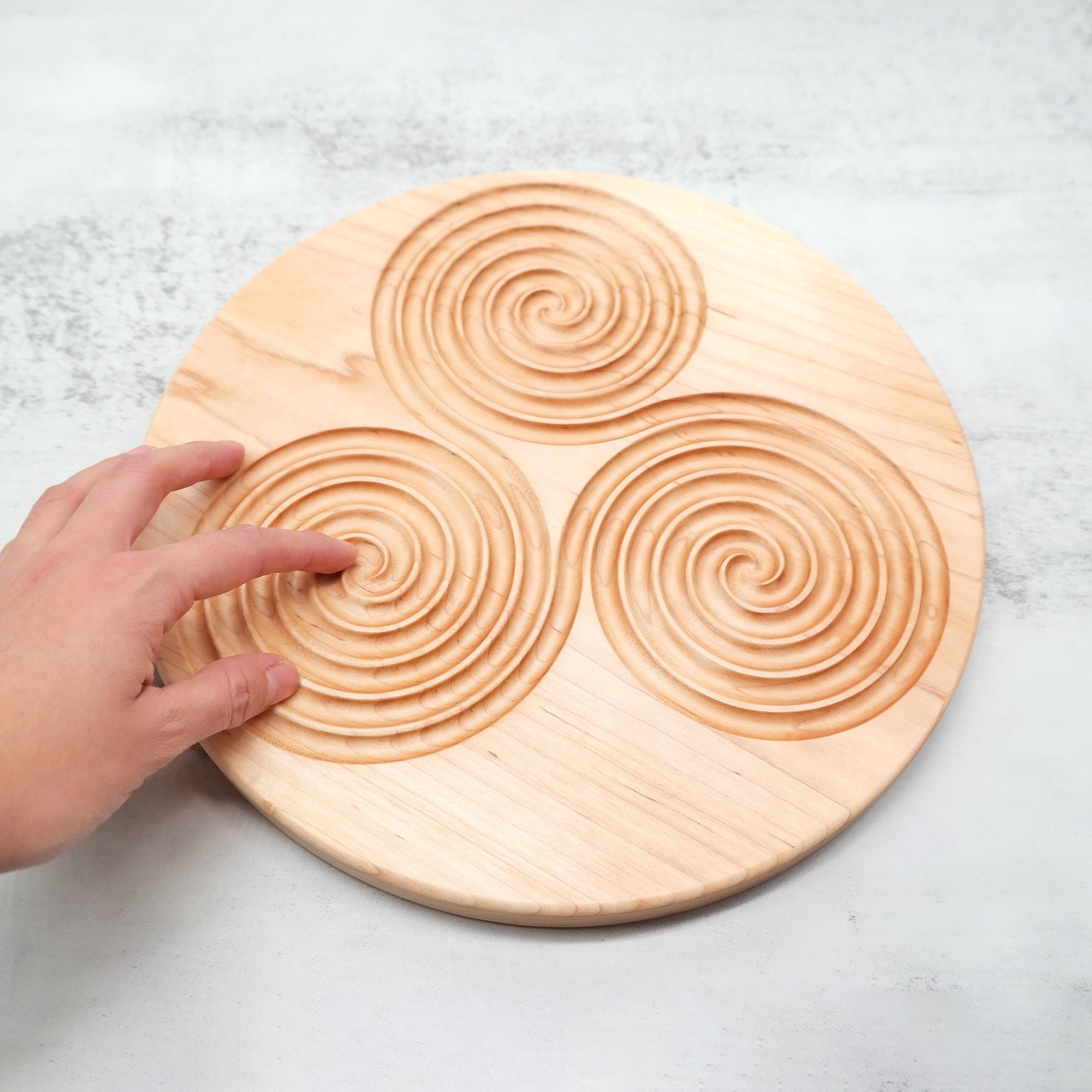 Triskele Wood Finger Labyrinth, for Meditation and Prayer, Triskelion ...