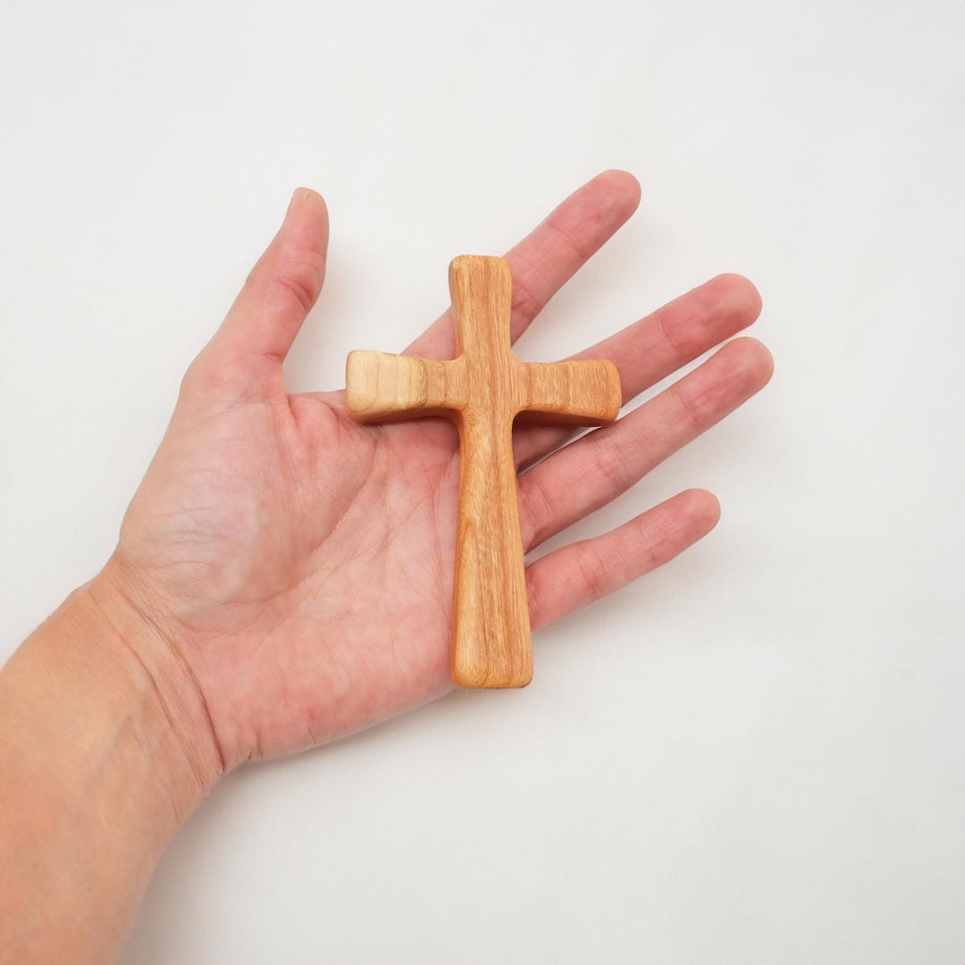 Handheld Wooden Comfort Cross, Great for Prayer, Meditation, Healing ...