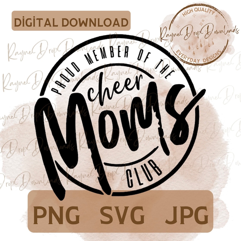 Cheer Mom SVG Png,porud Member of the Cheer Moms Club,cheer Mom Gift ...