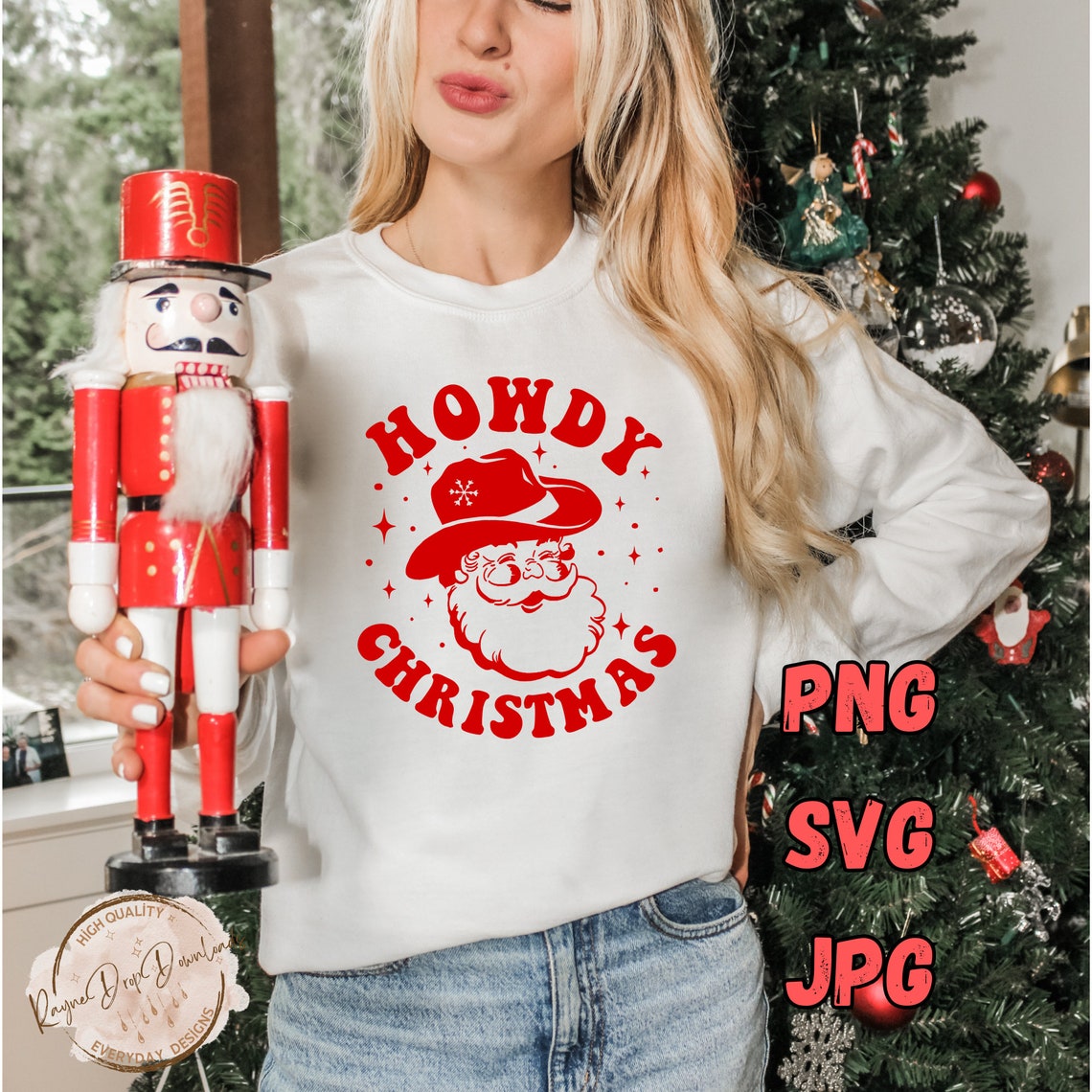 Howdy Christmas Svg, Howdy Santa Svg, Cowboy Santa Png, Western Groovy ...