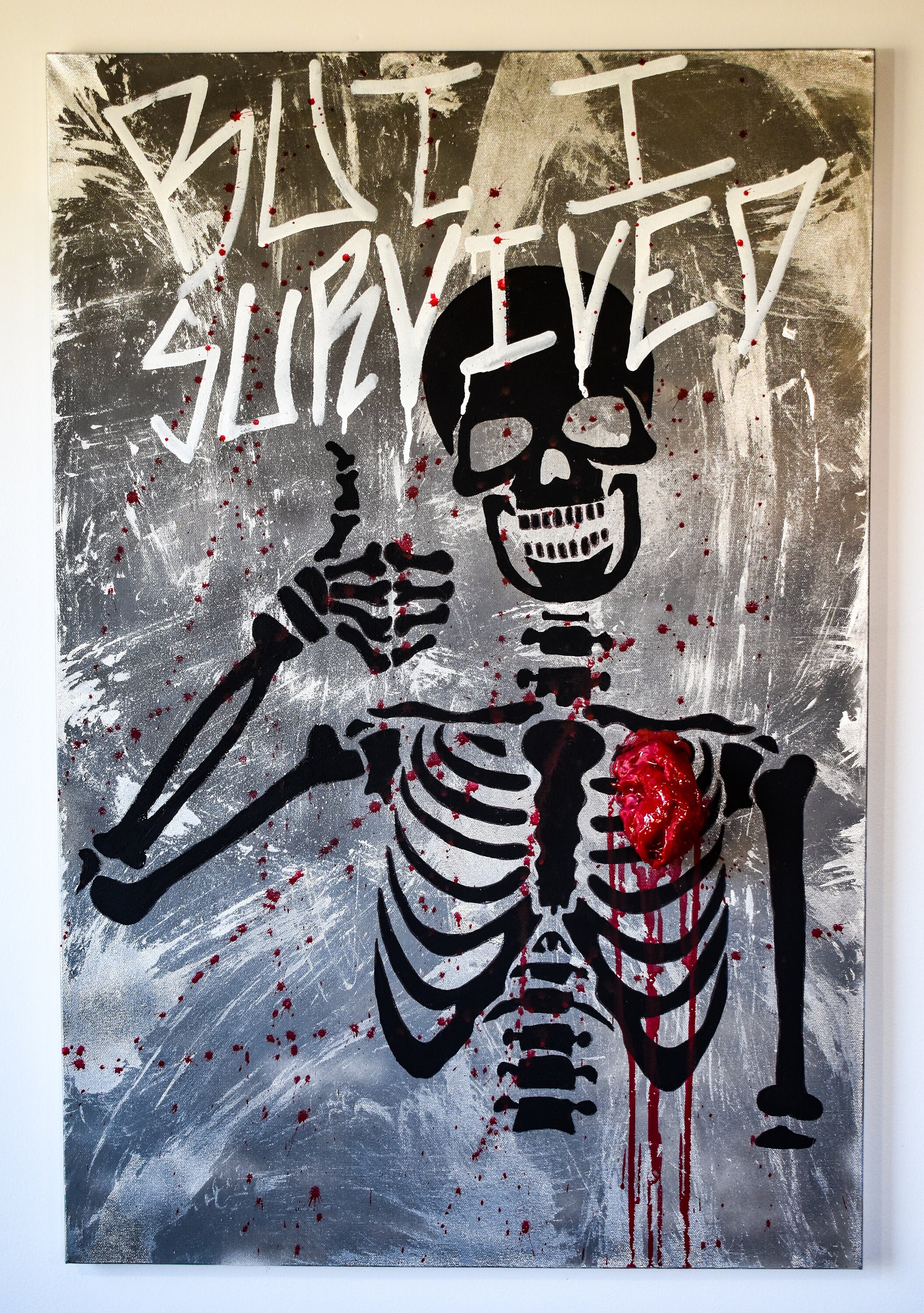 3D Bleeding Heart but I Survived Canvas Art Piece 24 X 36 Pop Art Large ...