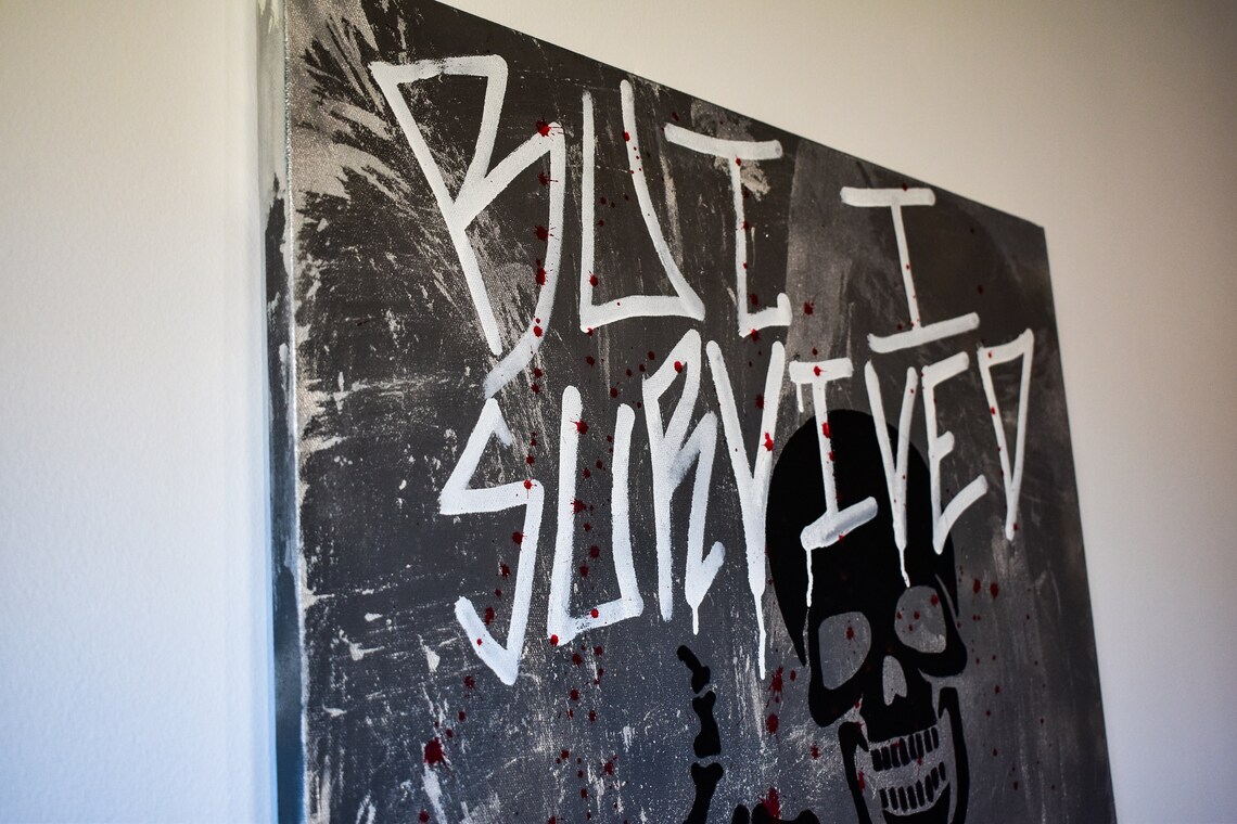 3D Bleeding Heart but I Survived Canvas Art Piece 24 X 36 Pop Art Large ...