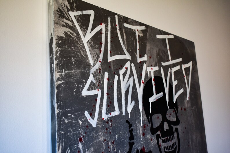 3D Bleeding Heart but I Survived Canvas Art Piece 24 X 36 Pop Art Large ...