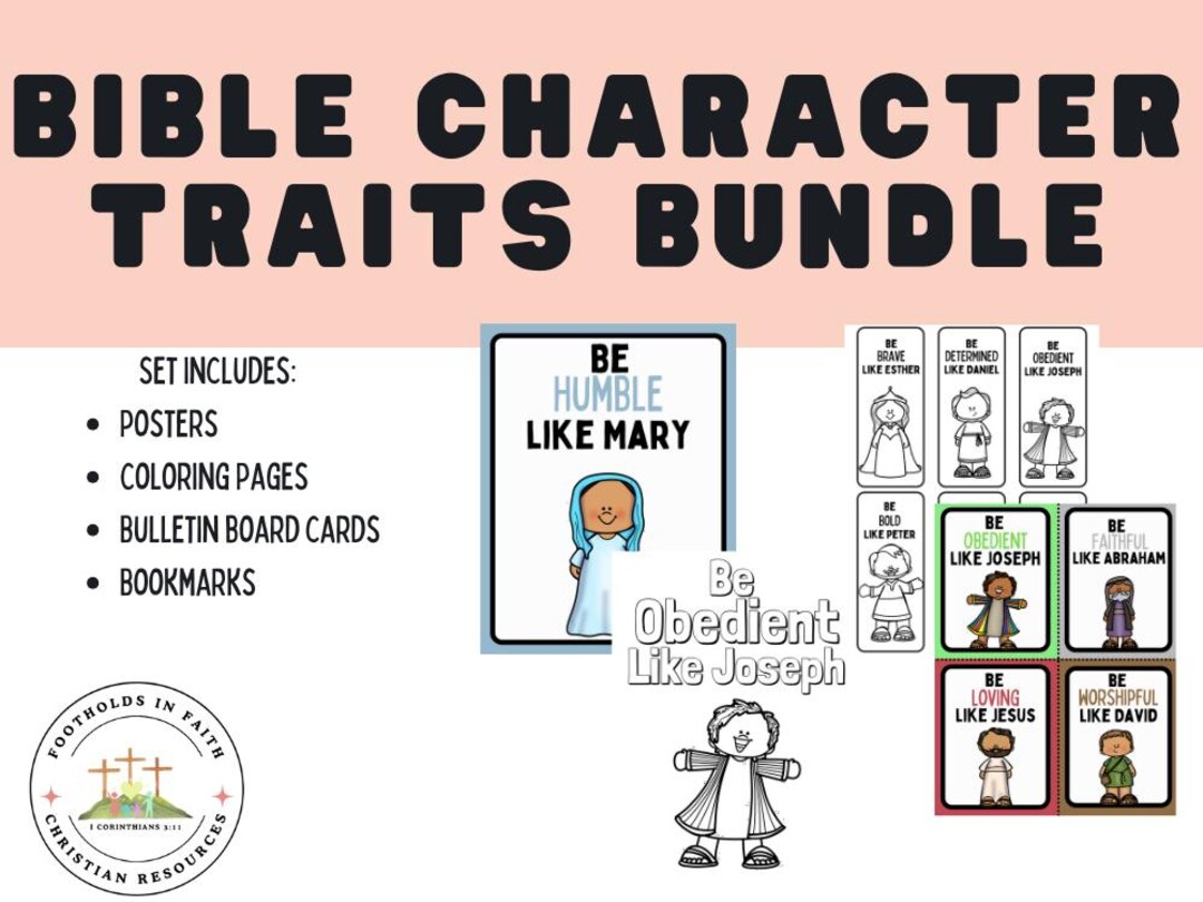 Bible Character Traits Bundle | Christian Classroom Posters, Flash ...