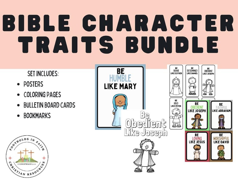 Bible Character Traits Bundle | Christian Classroom Posters, Flash ...