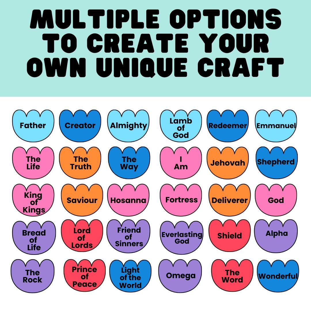 Names of God Flower Craft: Printable Sunday School Activity (PDF) - Etsy