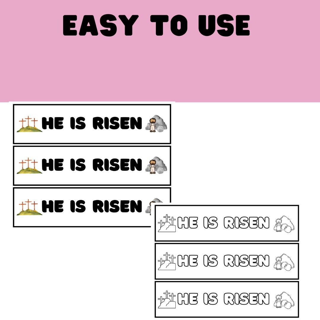 He is Risen Easter Craft for Kids - Christian Sunday School Activity ...