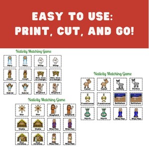 Printable Nativity Matching Game Christmas Activity for Kids Christmas ...