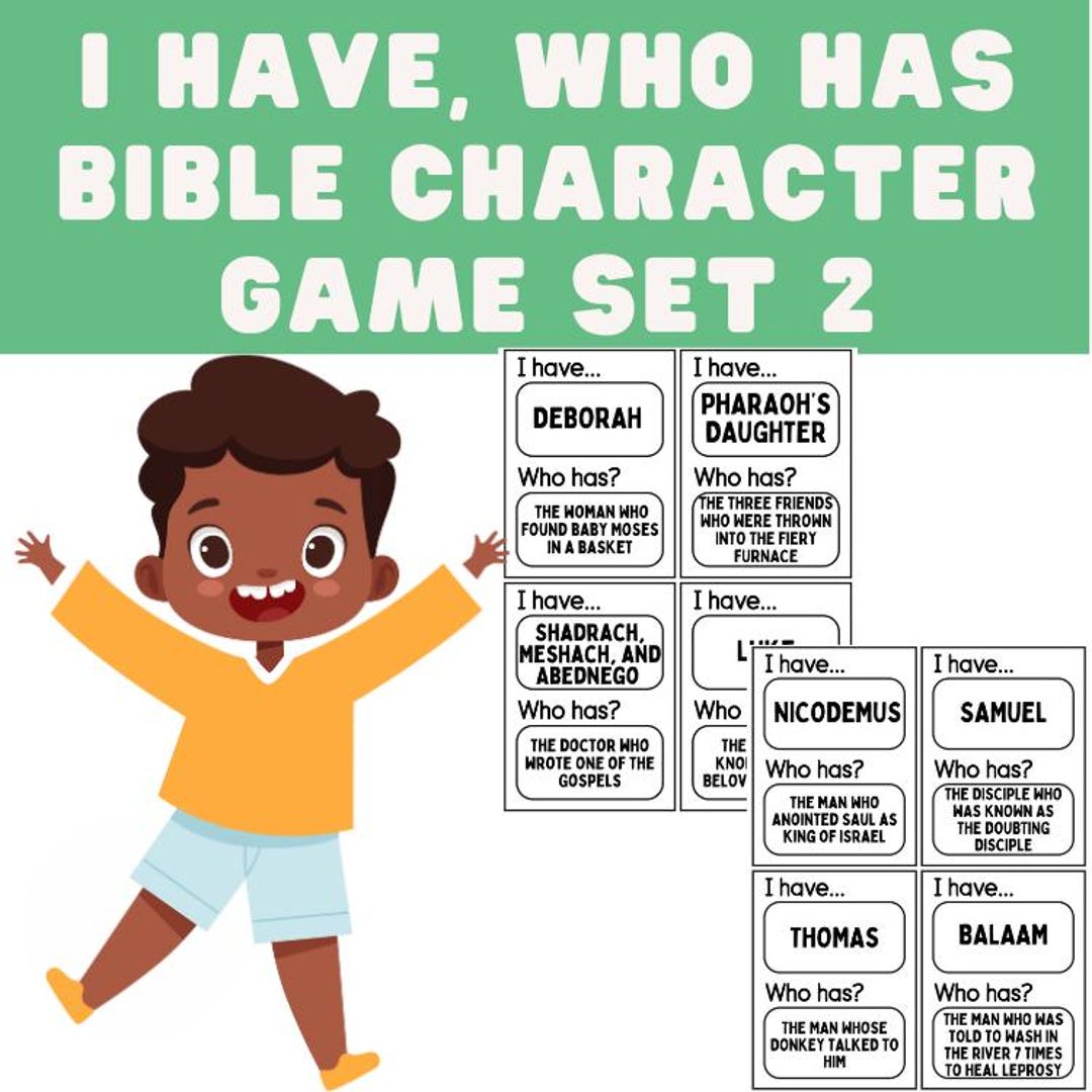 Fun Bible Characters Game for Kids - 'I Have, Who Has' Printable for ...