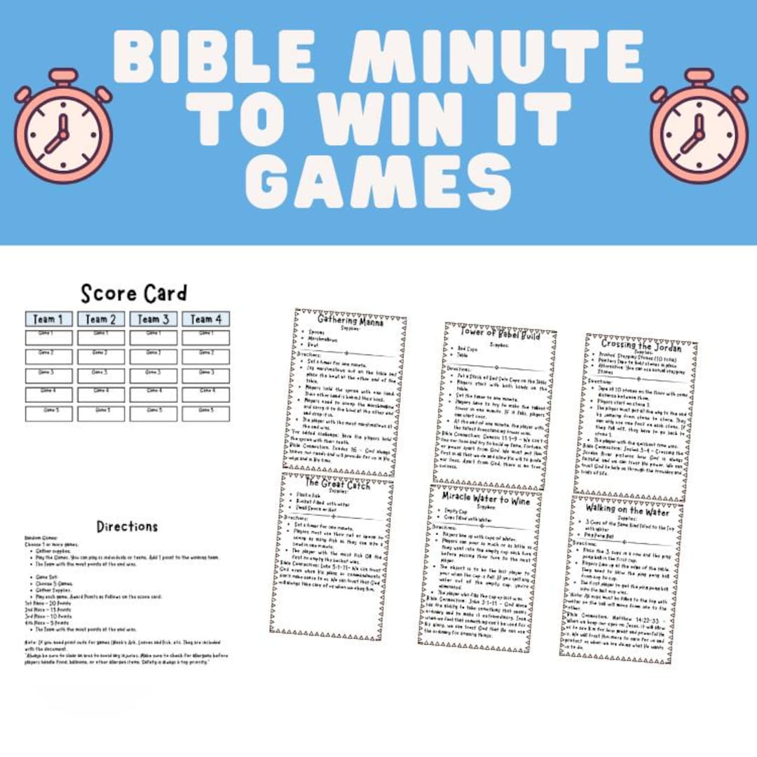 Minute to Win It Bible Games: Youth Group & Church Activity (digital ...