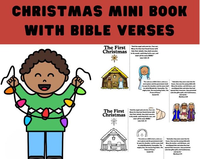 Christmas Story Mini Book: Nativity Coloring Activity (digital Download ...