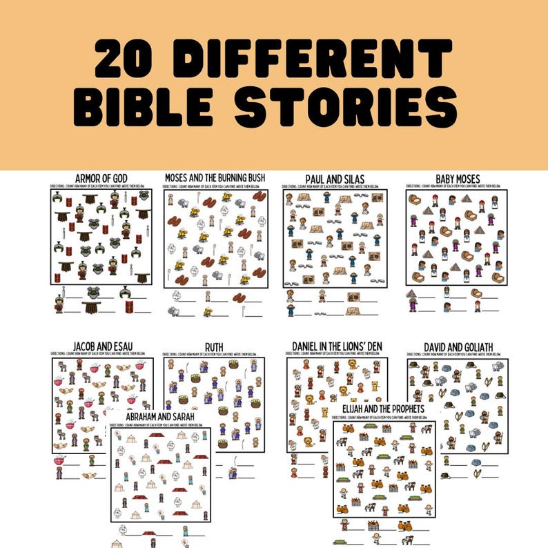Bible Story I Spy Game Printable – Sunday School/kids Church Activity ...
