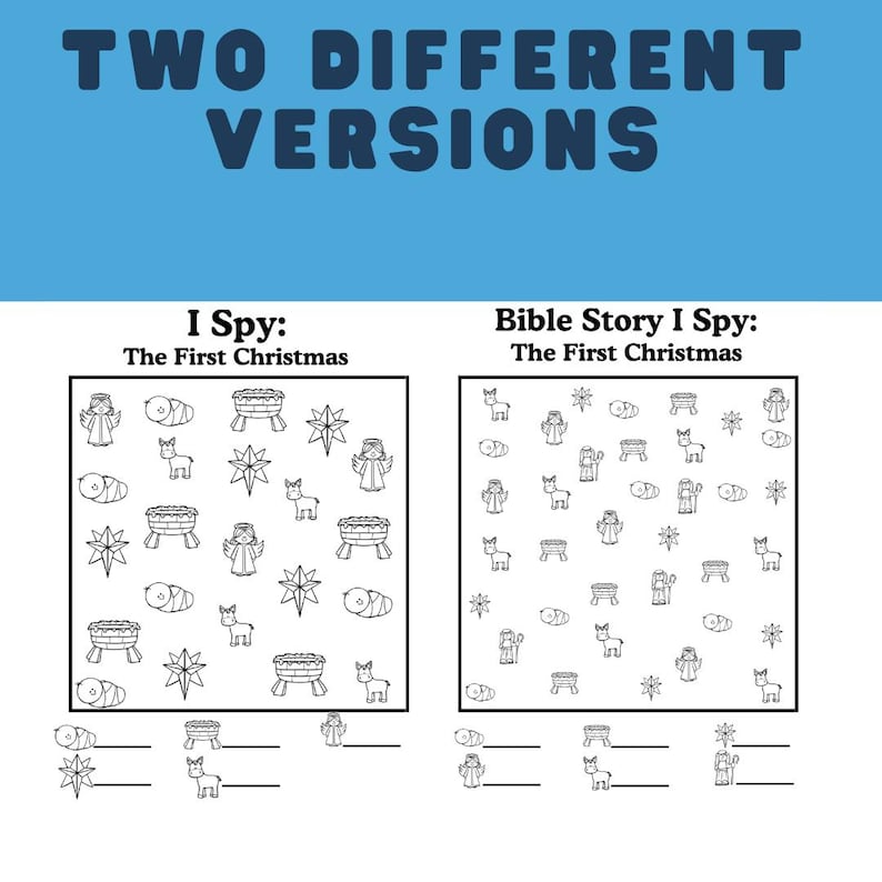 Christmas Story I Spy Activity: Nativity Printable Worksheets (sunday ...