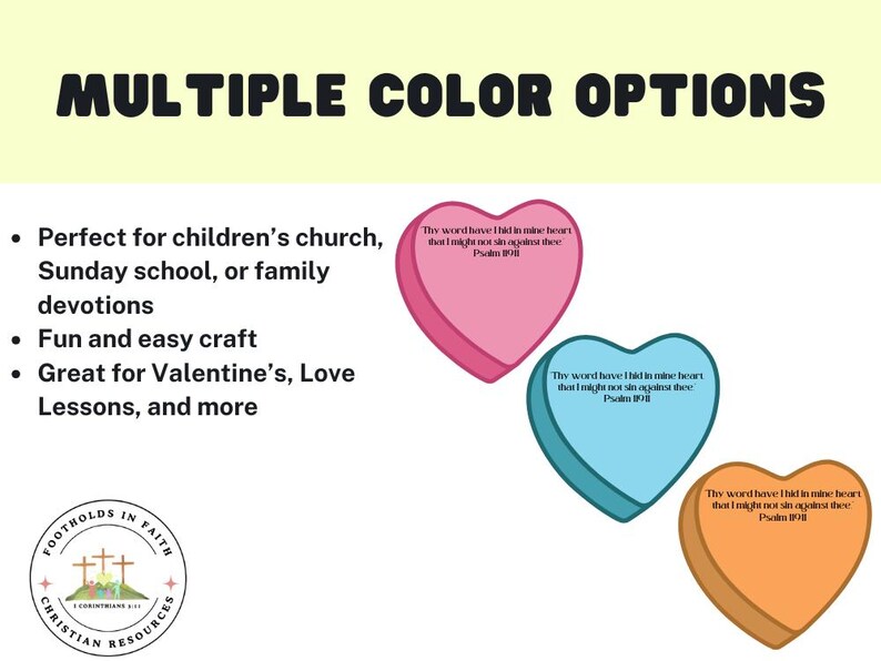 Psalm 119:11 Sunday School Craft| Love of God Craft| God's Word Have I ...