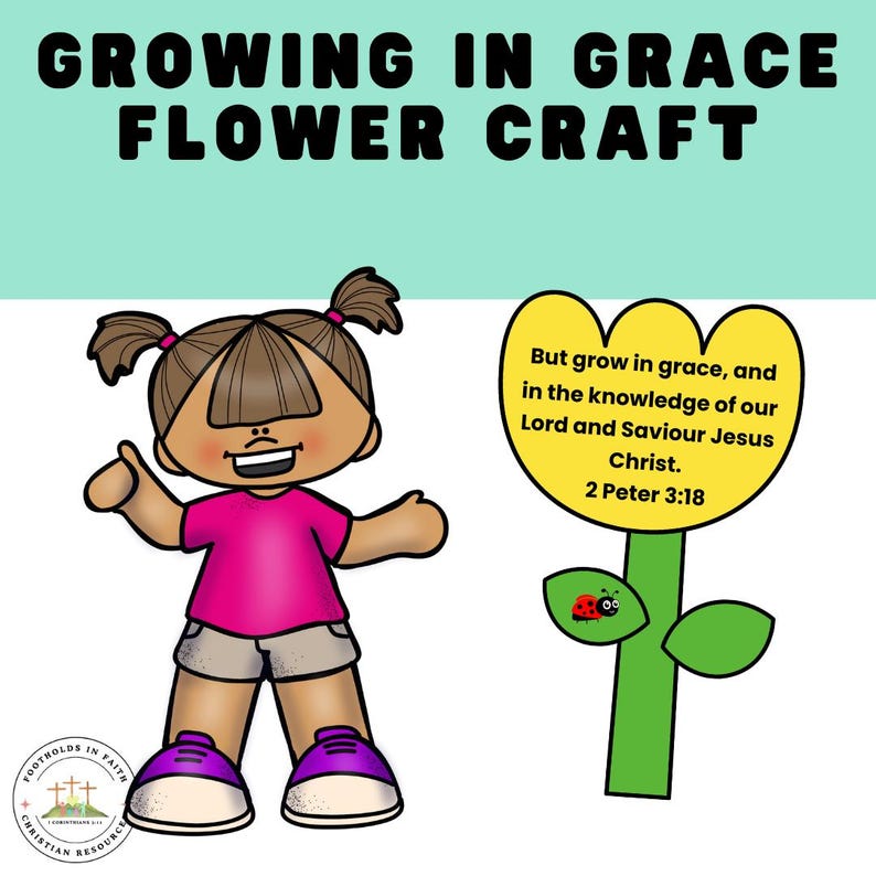 Grow in Grace Flower Craft: Bible Verse Activity (printable) - Etsy
