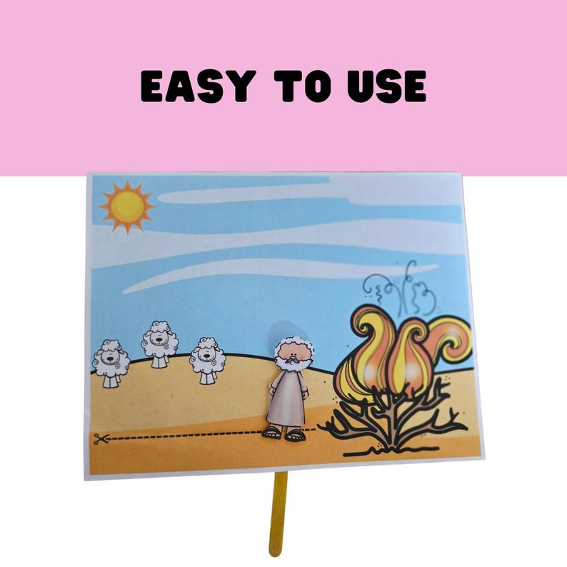 Moses and the Burning Bush Movable Craft | Bible Story Activity for ...