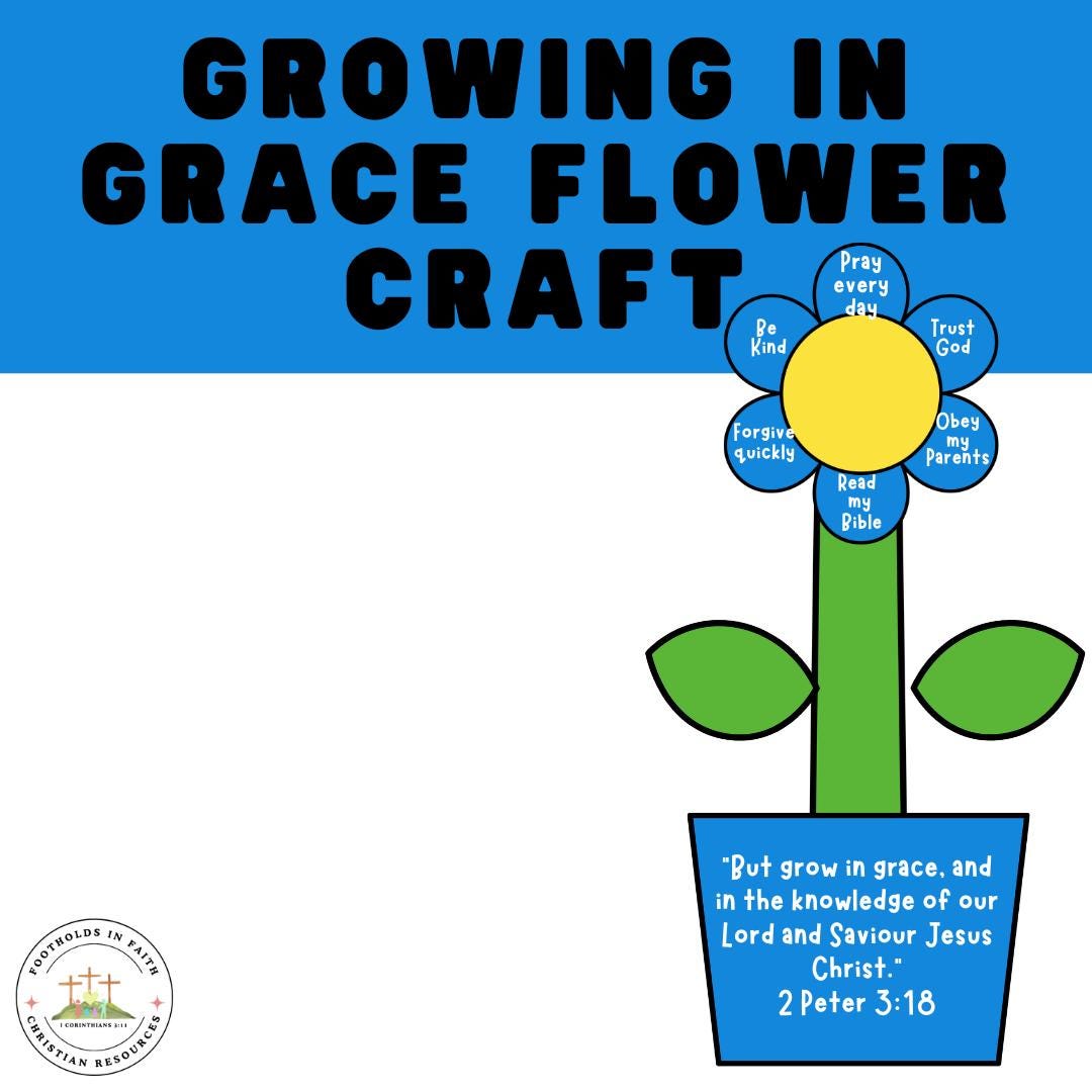 Growing in God’s Grace Flower Craft | Bible Verse Activity | Sunday ...