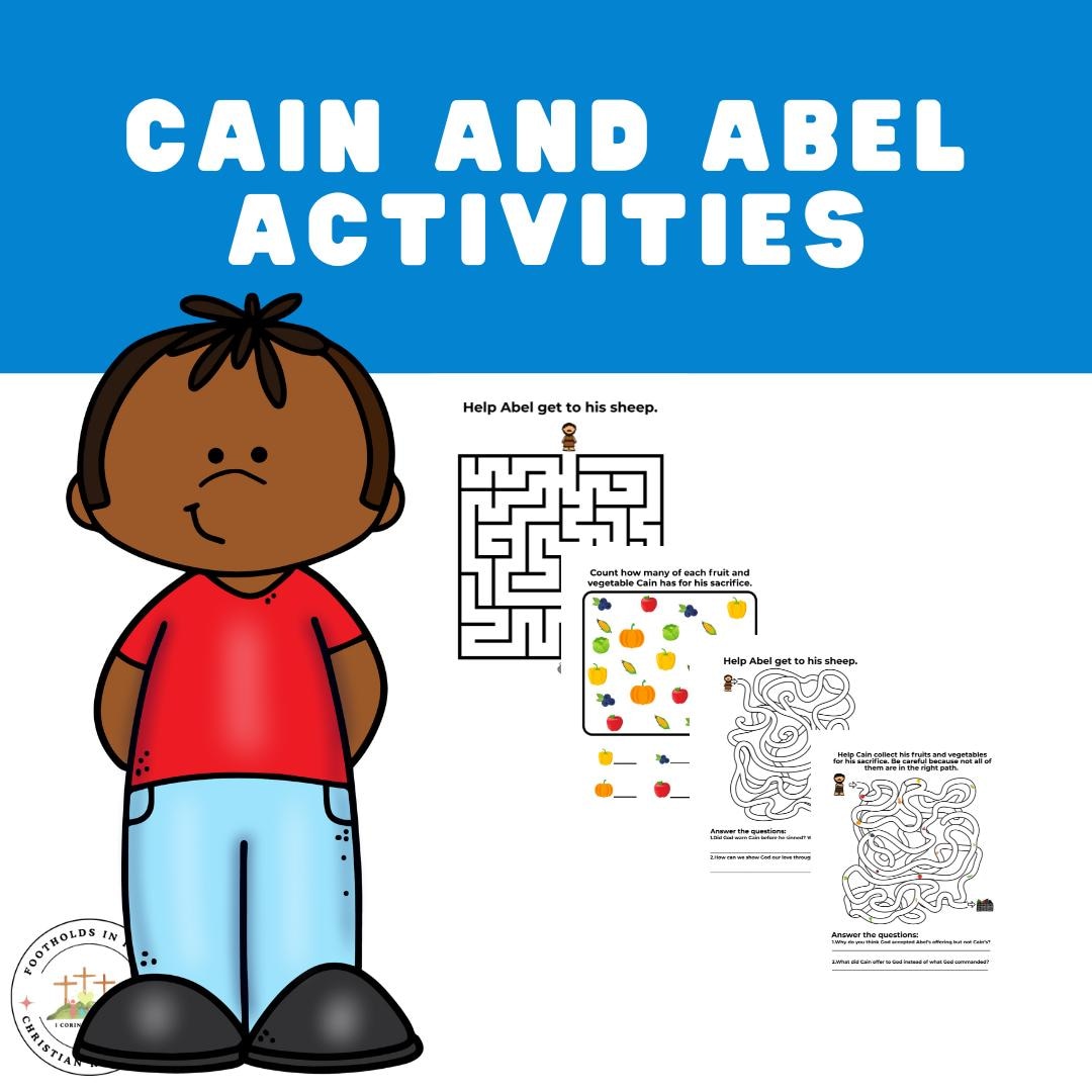 Cain and Abel Bible Activity Pack: Sunday School Worksheets (digital ...