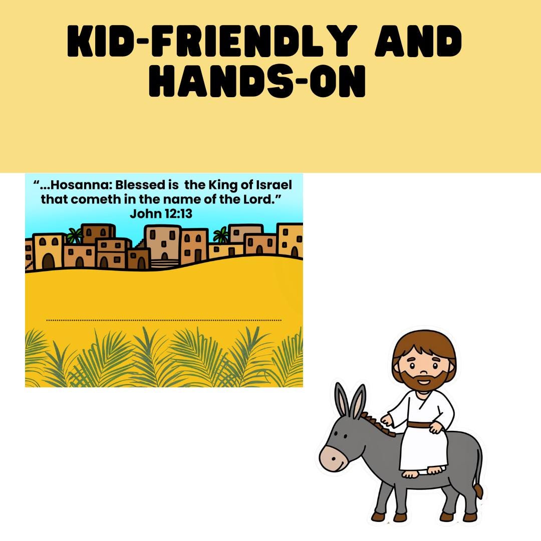 Palm Sunday Craft: Jesus Rides a Donkey Activity (printable PDF) - Etsy