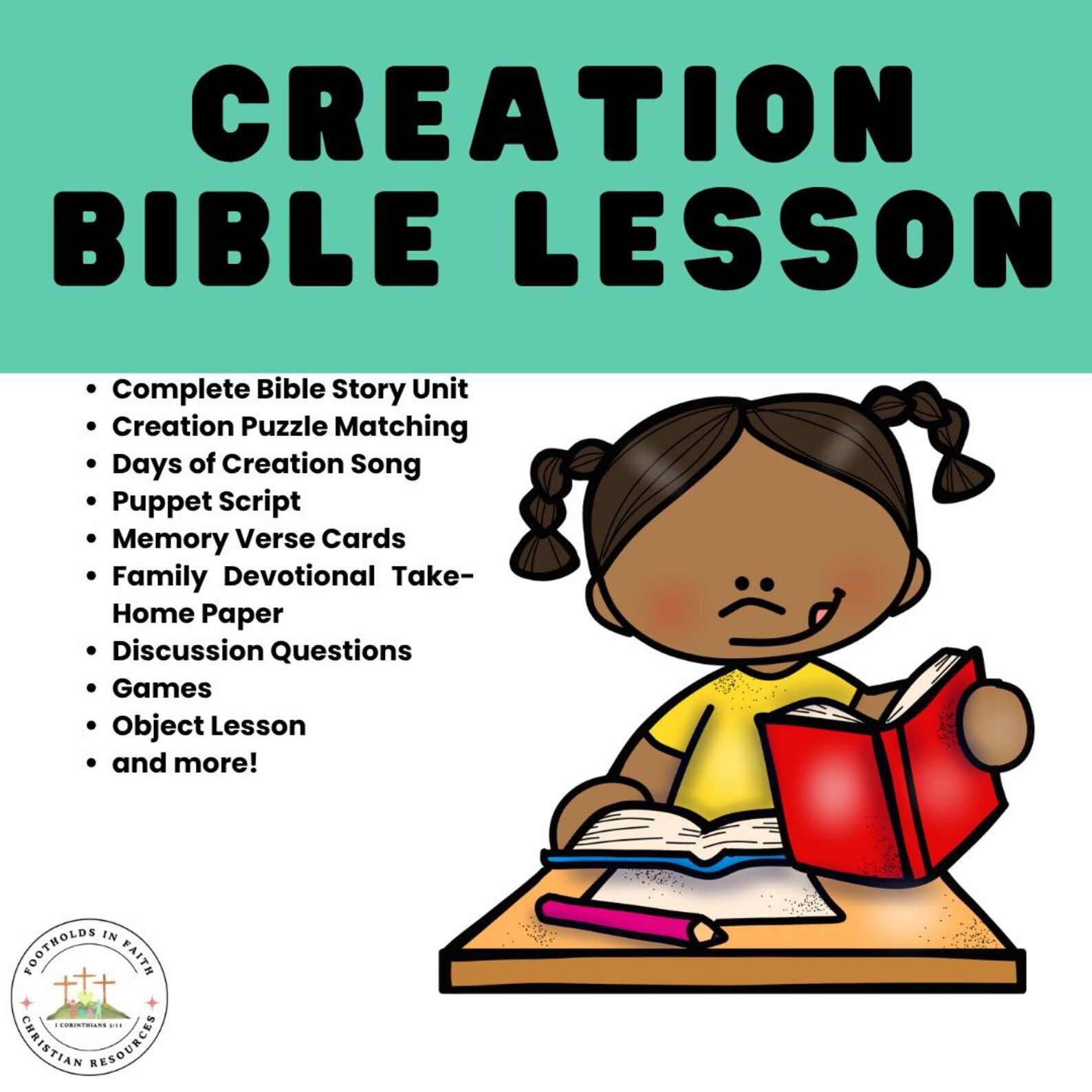 Creation Bible Lesson Printable: Genesis 1 Activities for Kids (PDF ...