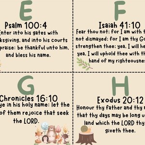 ABC Bible Verse Cards for Kids | Woodland Animal Theme | KJV Scripture ...