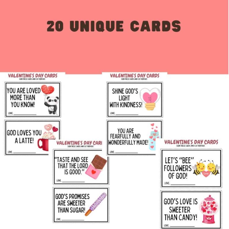 Christian Valentine's Day Cards for Kids: Bible Verse Printables ...