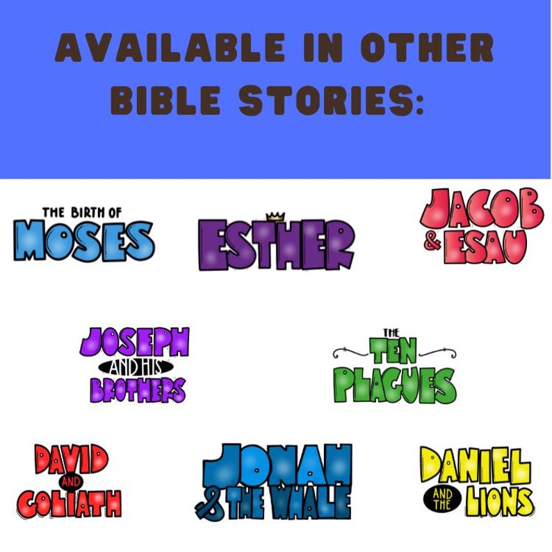 Bible Stories Matching Game for Kids – Fun Homeschool, Sunday School ...