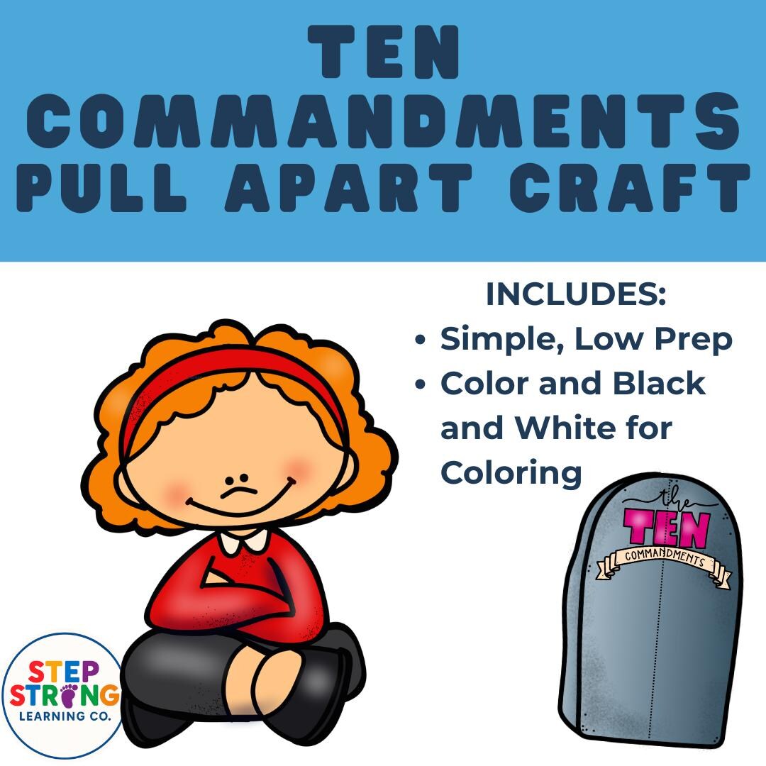 Bible Craft for Kids – Ten Commandments Pull-out Book | Sunday School ...