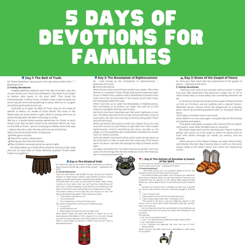 Armor of God Back to School Devotional: 5-day Bible Challenge ...