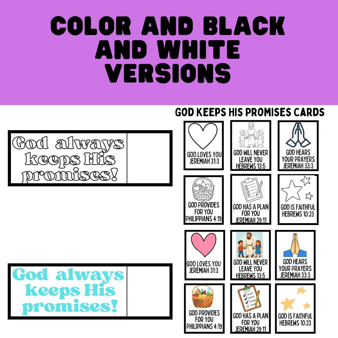 God's Promises Flip Book: Kids Bible Verse Activity (printable Digital ...