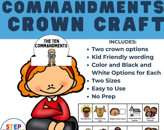 10 Commandments Pocket Craft for Kids | Bible Coloring Activity ...