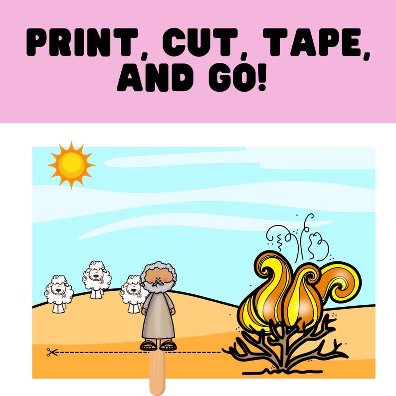 Moses and the Burning Bush Movable Craft | Bible Story Activity for ...