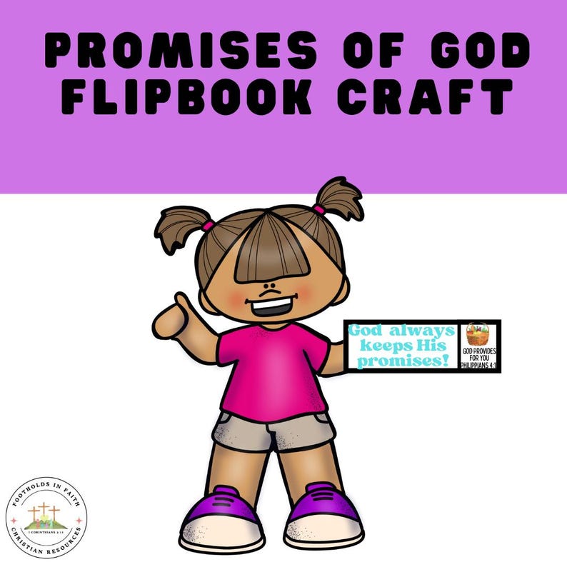 God's Promises Flip Book: Kids Bible Verse Activity (printable Digital ...