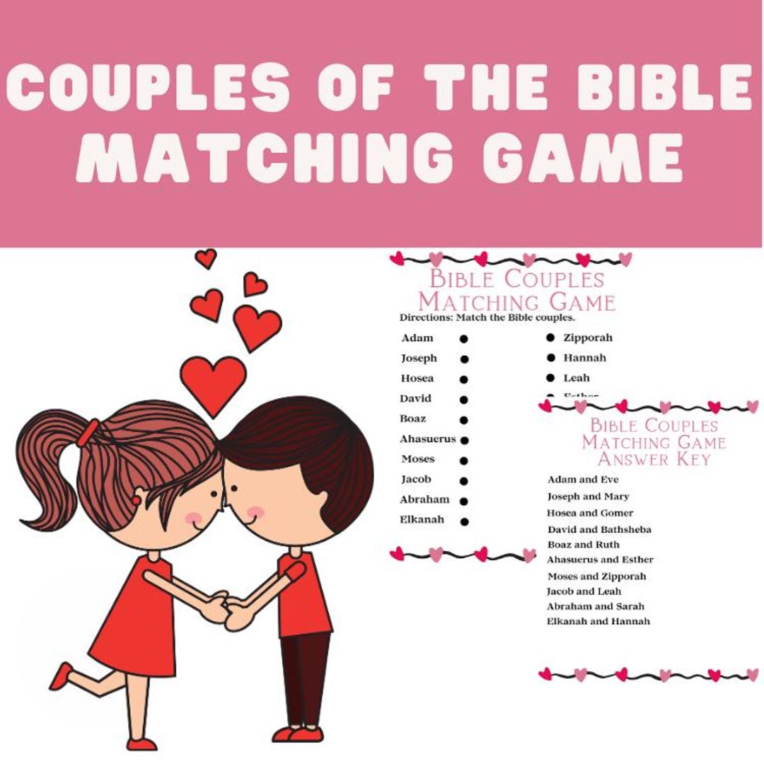 Bible Couples Matching Game- Couples Retreat, Valentine's Banquet ...