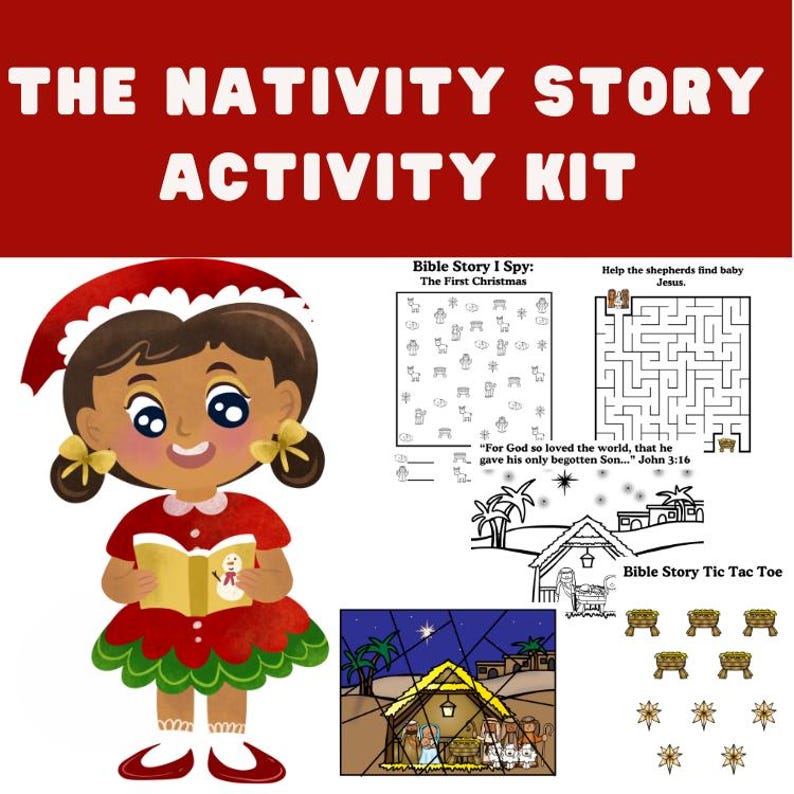 Nativity Story Activity Kit for Kids | First Christmas Bible Crafts ...