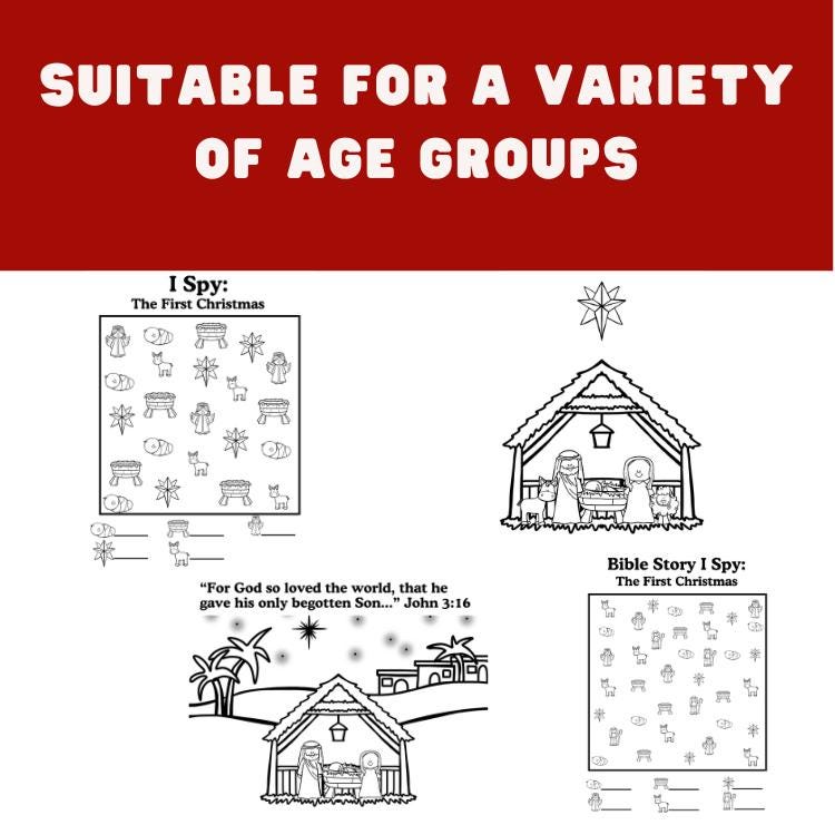 Nativity Story Activity Kit for Kids | First Christmas Bible Crafts ...