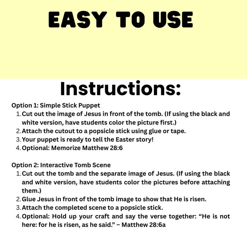 He is Risen Popsicle Stick Craft: Easter Sunday School Activity ...
