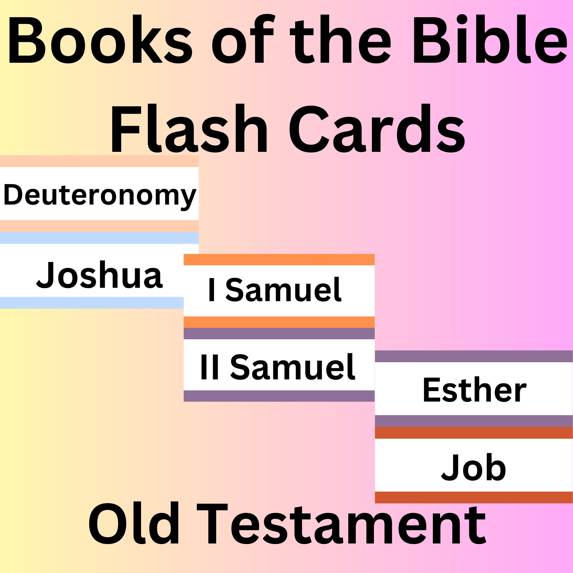 Colorful Old Testament Books of the Bible Flashcards for Kids - Fun ...