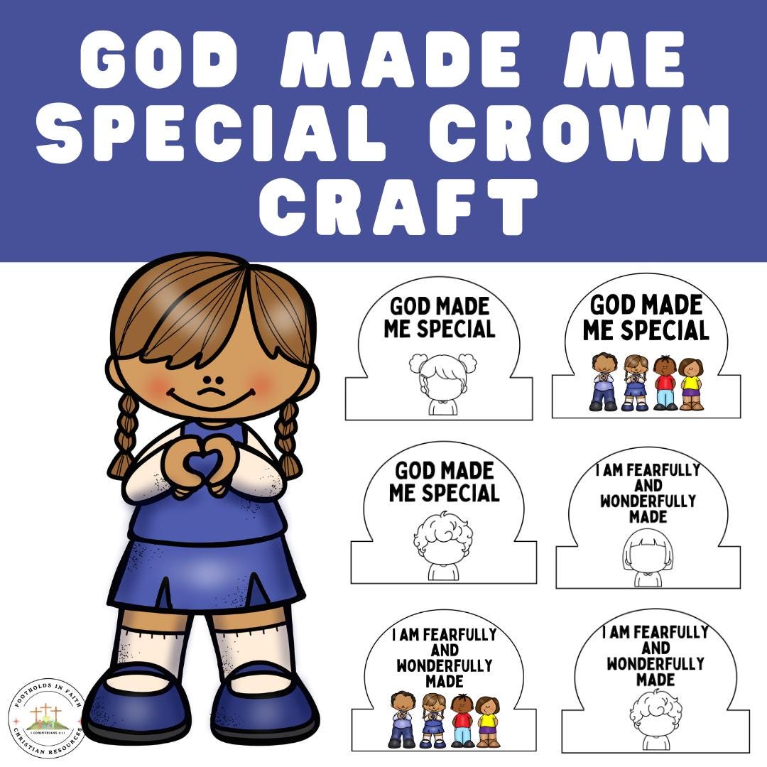 God Made Me Special Crown Craft – Christian Printable for Kids, Sunday ...