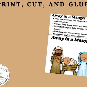Away in a Manger Christmas Craft Kit for Kids - Printable Nativity ...