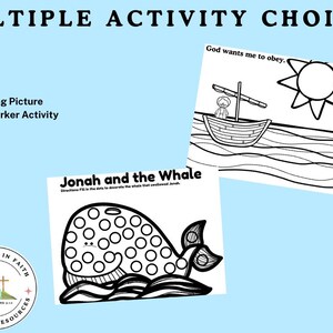 Jonah and the Whale Bible Story Activity Kit – Printable Crafts, Games ...