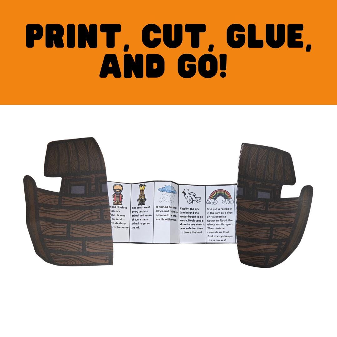 Noah's Ark Bible Craft: Printable Story Strip (digital Download) - Etsy