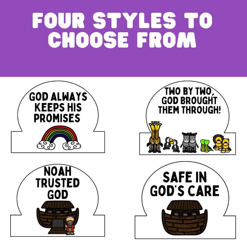 Noah’s Ark Bible Craft Crown | Printable Christian Activity | God Keeps ...