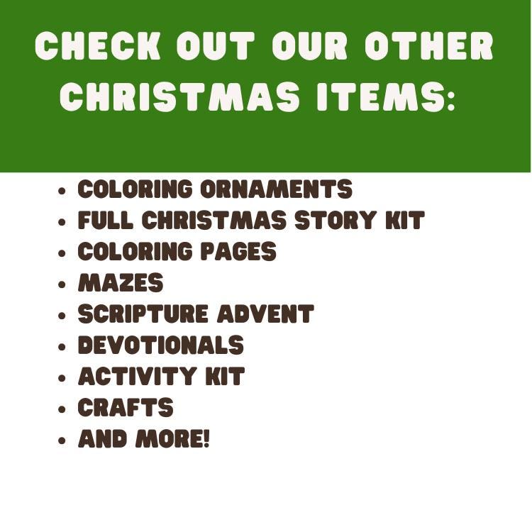 Christmas Story Bible Activity Kit: Nativity Crafts & Games (digital ...